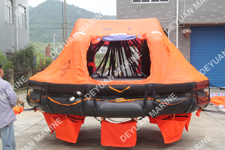 High Quality 20 Man davit launching liferaft self inflating life raft ...