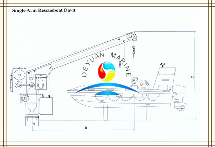 Single Arm Slewing Boat and Raft Davit Rescue Boat Davit with Hydraulic ... Single Arm Slewing Boat and Raft Davit Rescue Boat Davit with Hydraulic ...